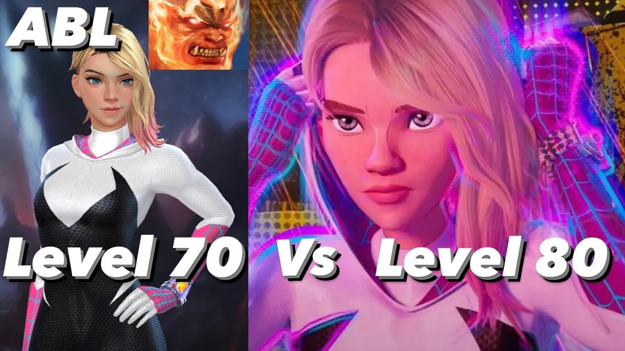 Spider Gwen in ABL Lvl 70 vs Lvl 80 (140 Proc) - Marvel Future Fight - YouTube