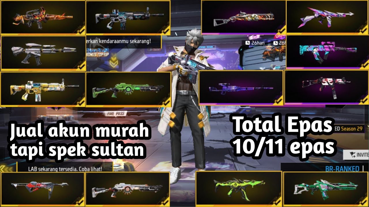 Jual akun ff murah tapi spek sultan | FREE FIRE INDONESIA | PART 16 ...