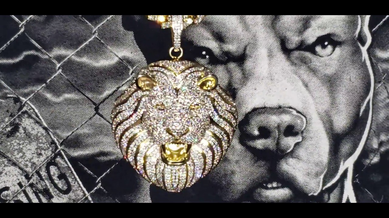 Harlembling fully iced out stainless steel Cuban chain w/14k with iced ...