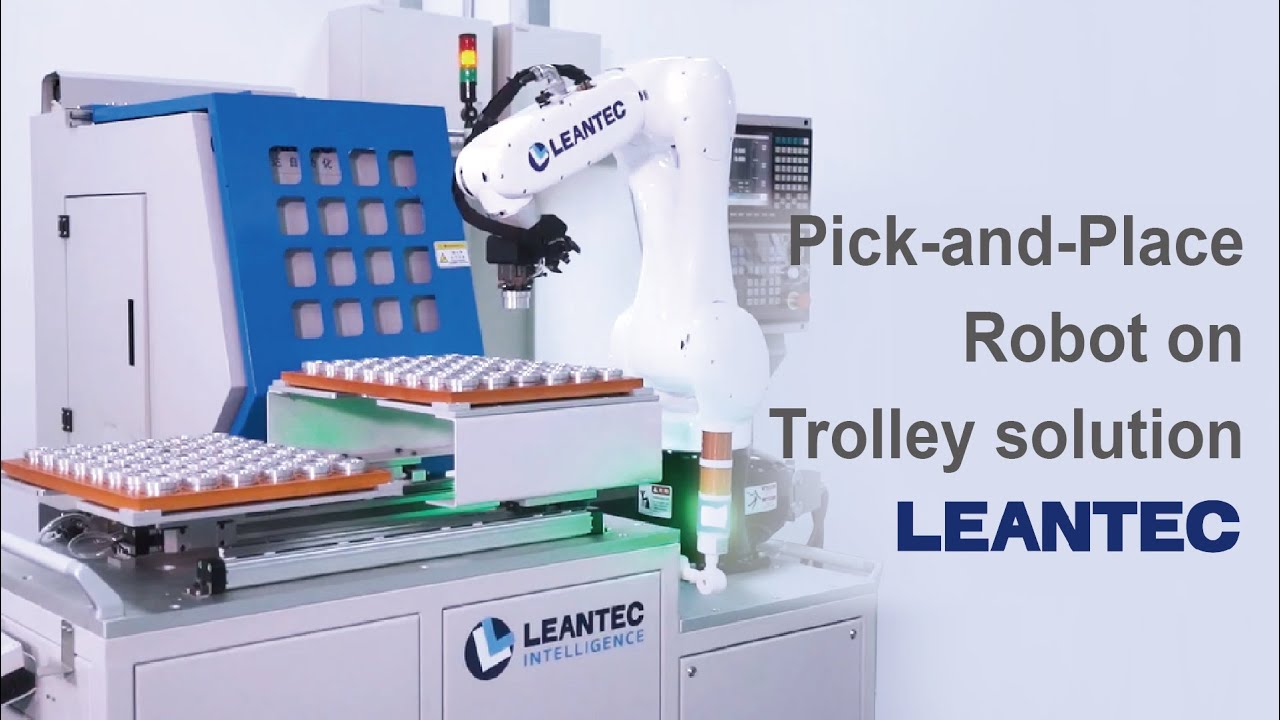 LEANTEC Pick-and-Place Robot on Trolley solution #聯達小車方案 - YouTube