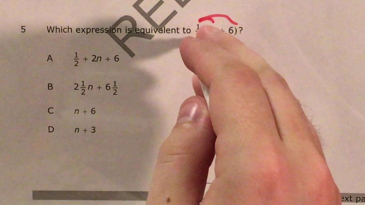 NC 7th Grade Math Released question 5 (released 2018 - 2019) (released ...