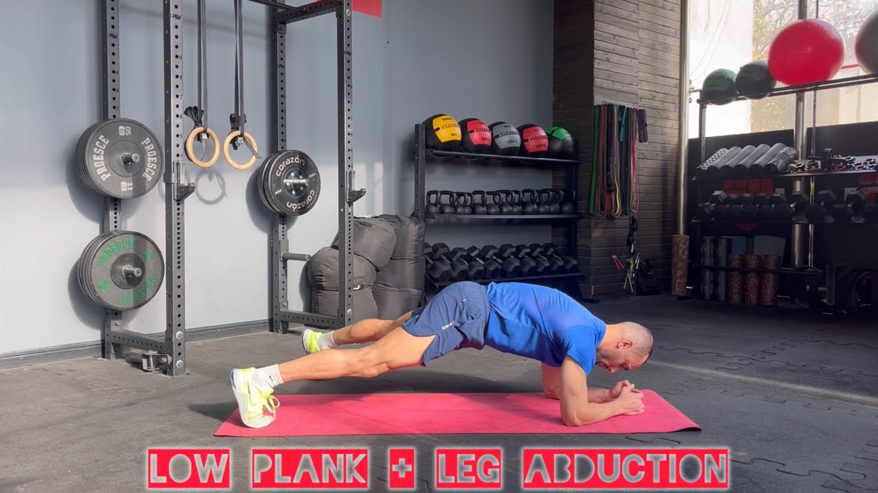 Low plank + leg abduction - YouTube