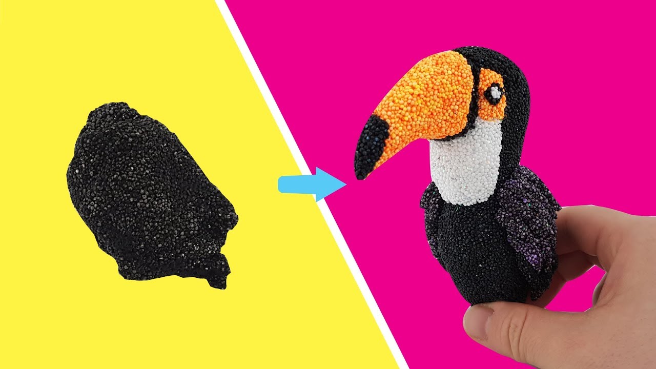 Making a Toucan with Foam clay - YouTube