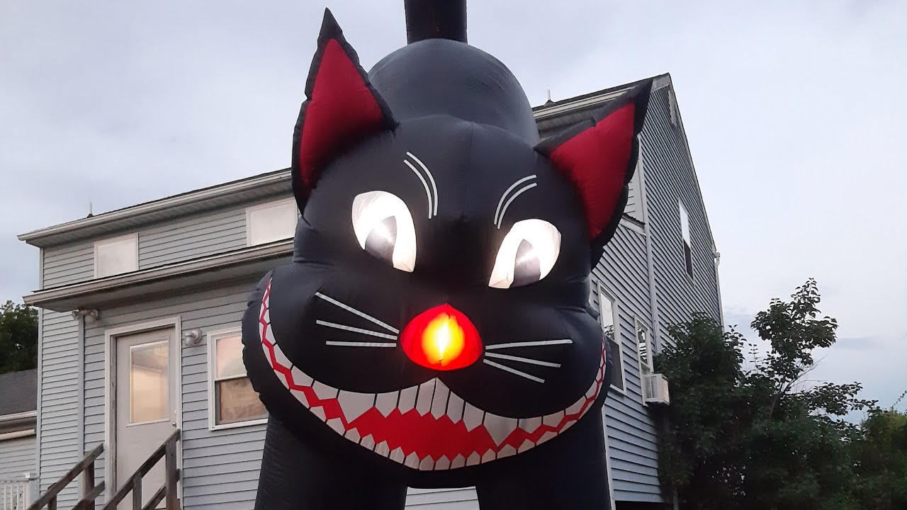 NEW FOR 2024 Halloween Inflatable 20ft Animated Cat Review - YouTube
