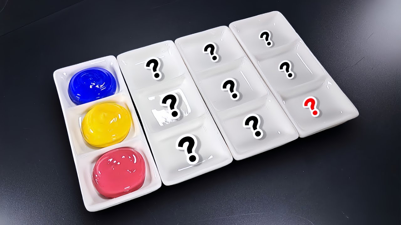 Mixing the 3 Primary Colors Magenta , Yellow, Blue to Create 9 Perfect ...