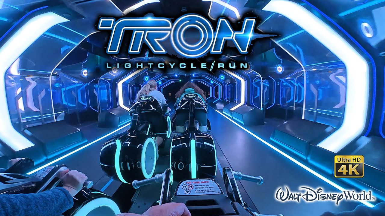 TRON Lightcycle Run Roller Coaster at Night 4K POV with Queue Walt ...