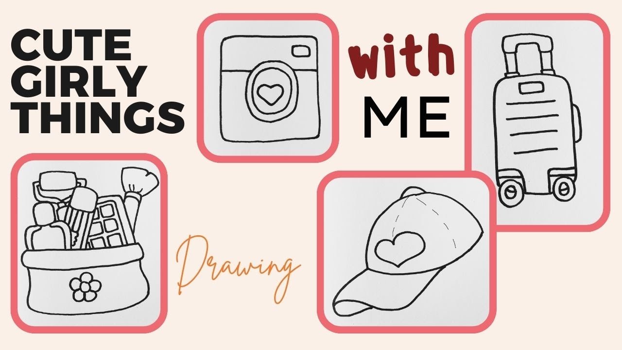 🎀 Draw With Me: Cute Girly Things! 💄🛍️🖍️ - YouTube