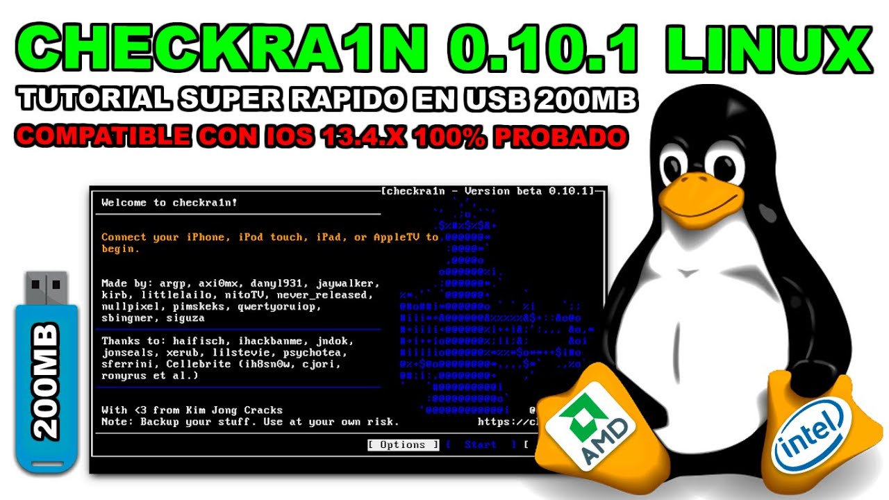 TUTORIAL JAIBREAK CHECKRA1N 0.10.1 IOS 13.4 - 13.4.5 LINUX USB - YouTube