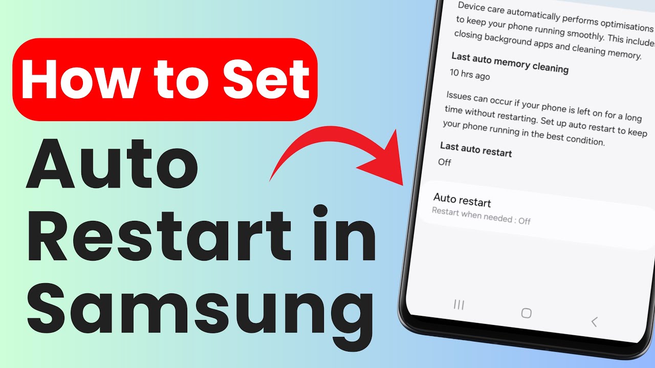 How To Set Auto Restart In Samsung | Samsung Auto Restart Setting - YouTube