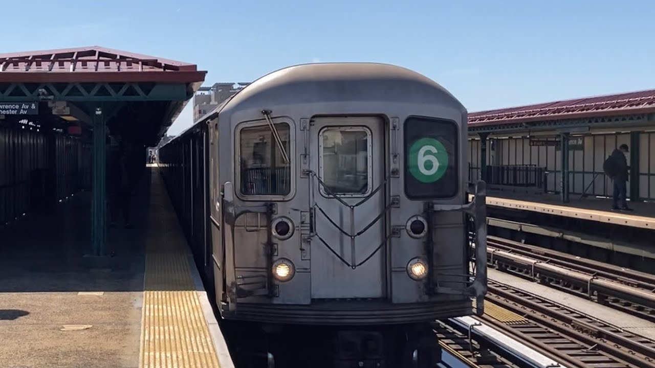 (6) Local & (6X) Express Train Action at St. Lawrence Avenue - YouTube