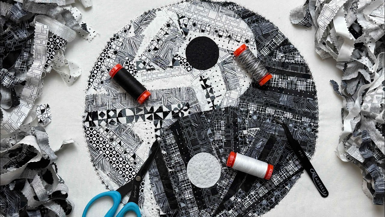 Gorgeous Scraps Made into Yin Yang Symbol, Textile Art, Easy Fabric ...