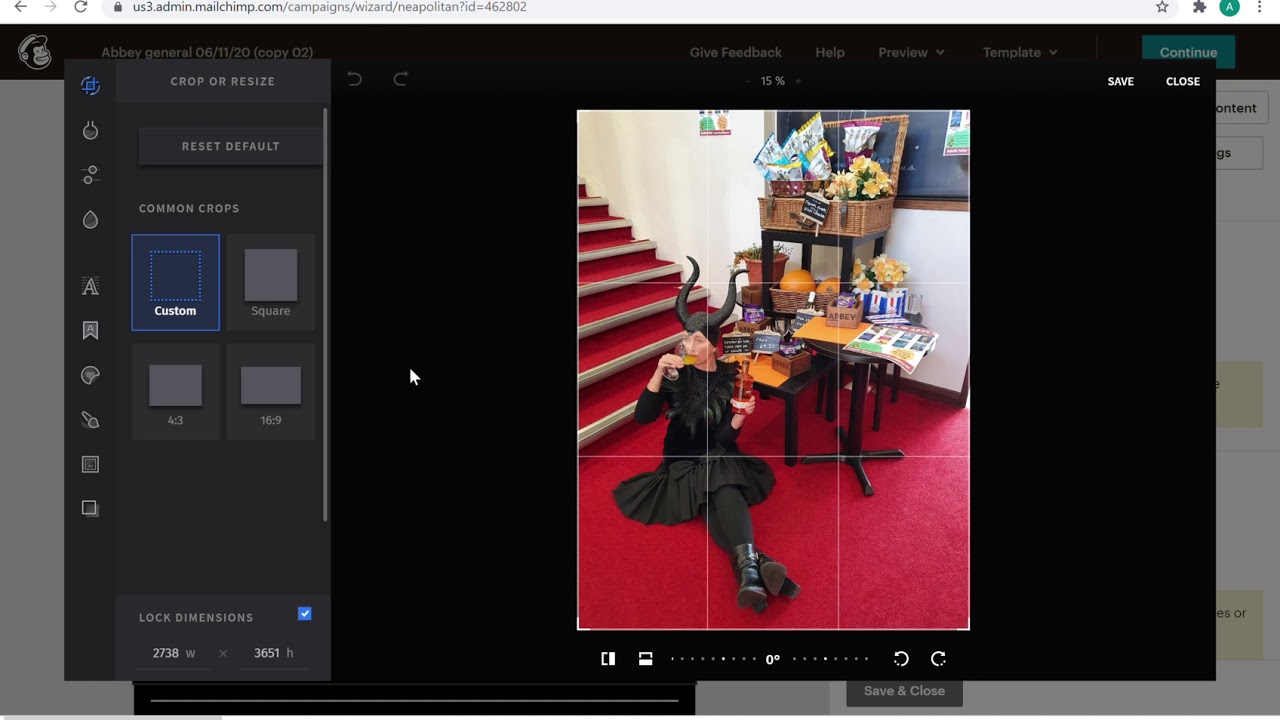 Mailchimp How to edit the size of images - YouTube