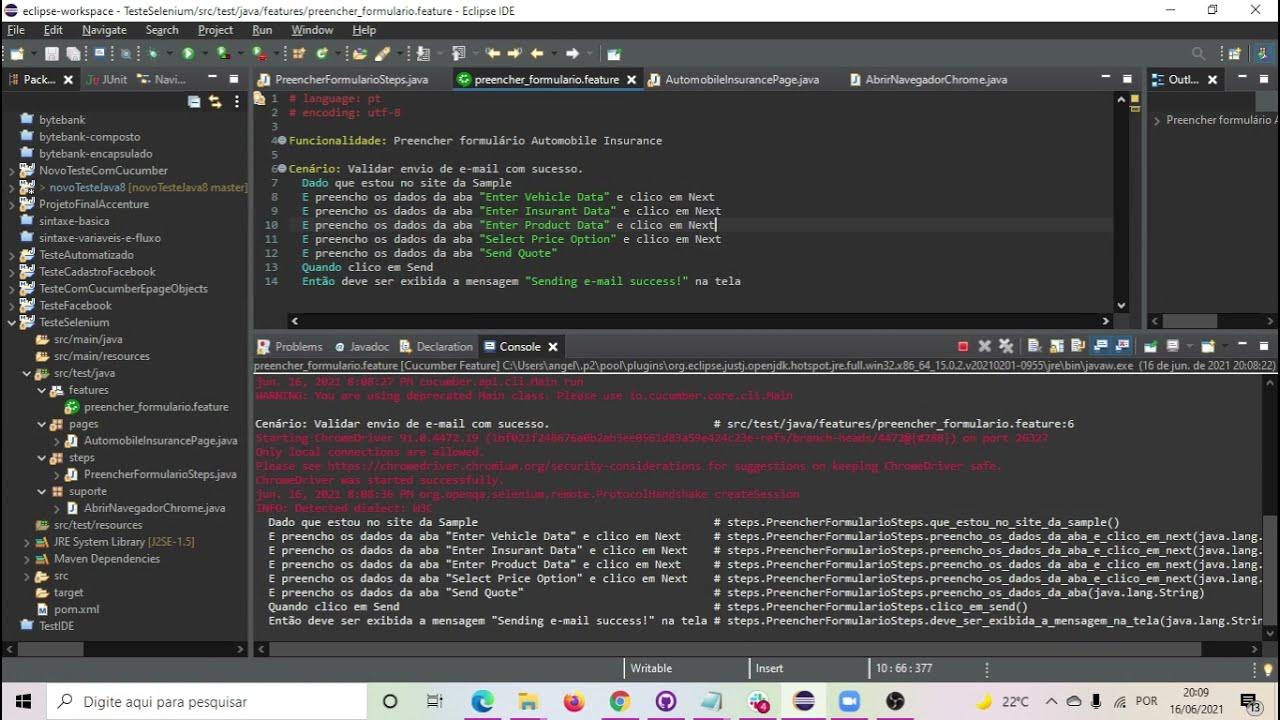 Teste automatizado em formulário utilizando Selenium + Cucumber ...