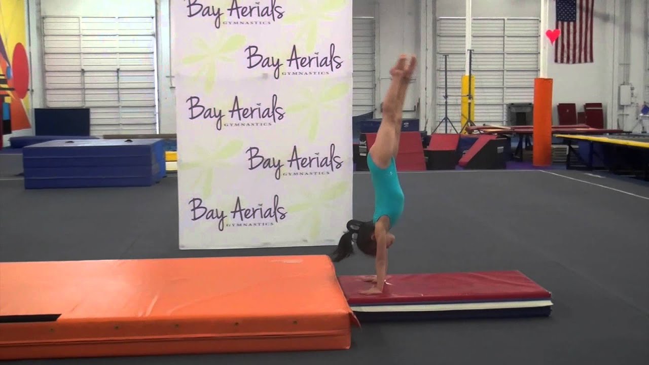 Handstand flat fall onto 8 incher - YouTube