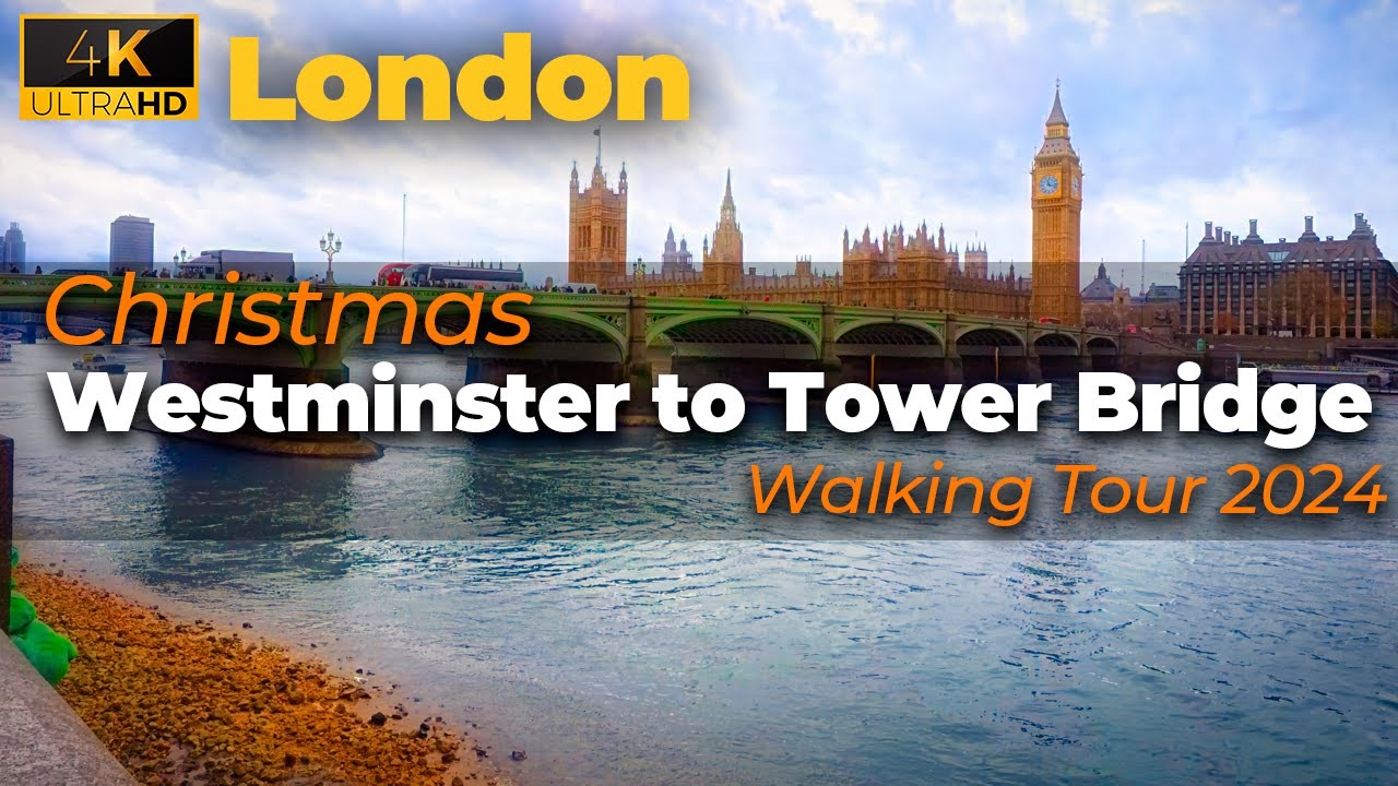 London Christmas Market Tour 2024 🎄 | Walking from Westminster to Tower ...