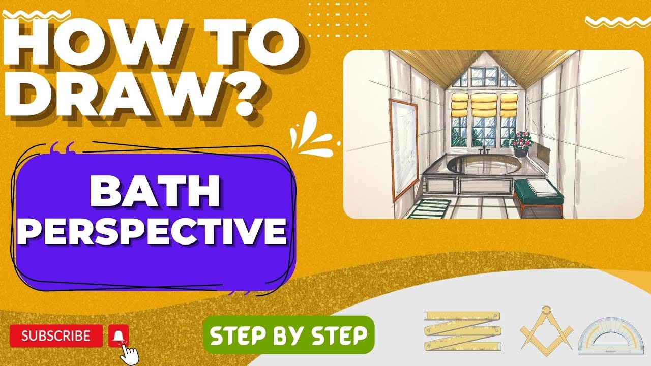 How to draw bath perspective |one point perspective bath - YouTube