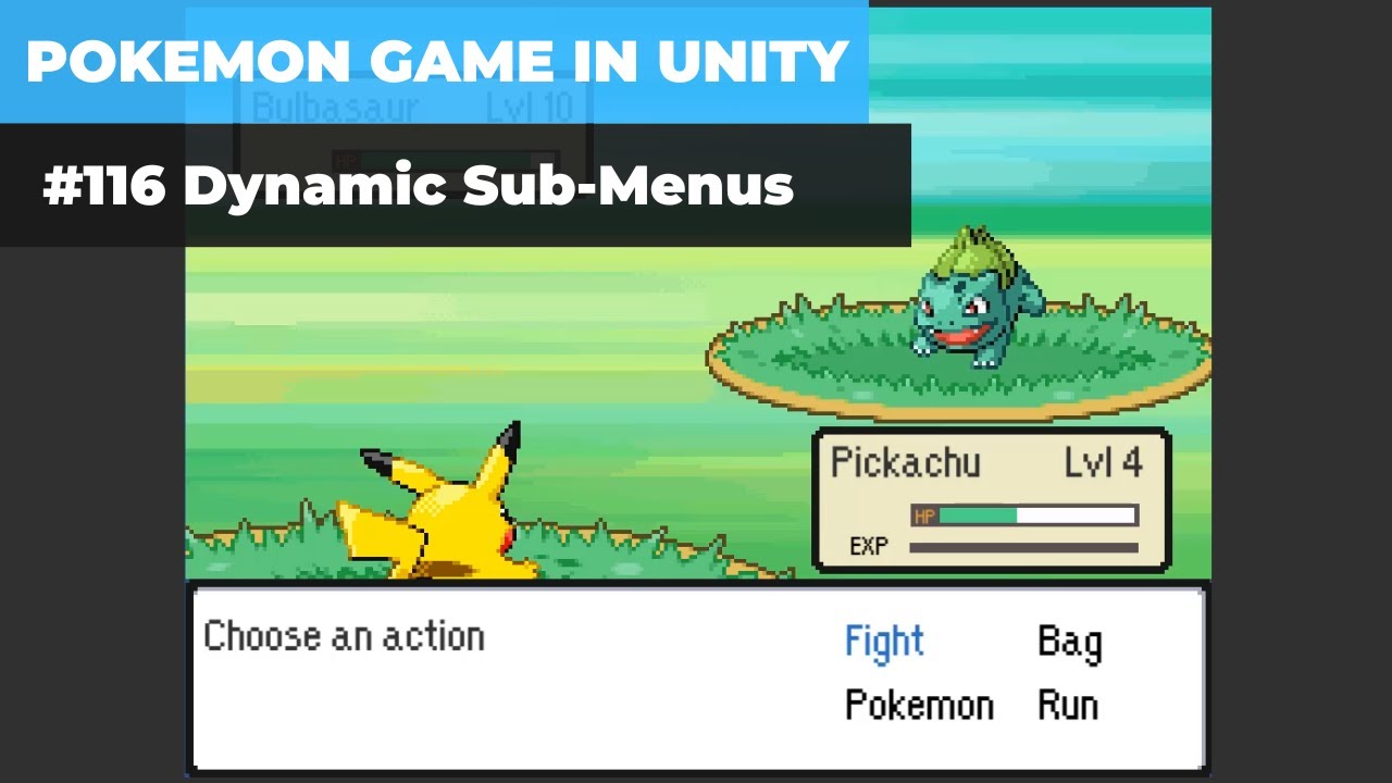 Make A Game Like Pokemon in Unity | #116 - Dynamic Sub-Menus - YouTube