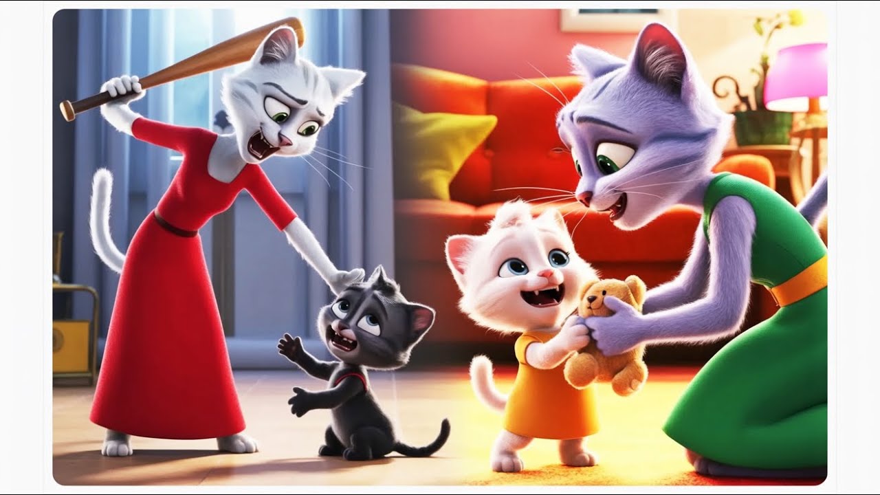 Unfair Love from a Cruel Mother Cat for Her Little Kittens 😺 #catstory ...