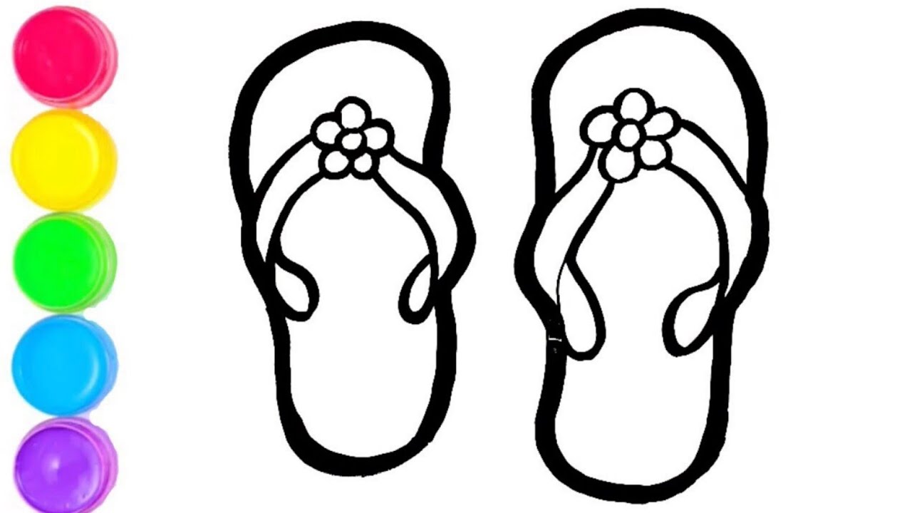 Slipper drawing || slipper drawing easy || slipper drawing step by step ...
