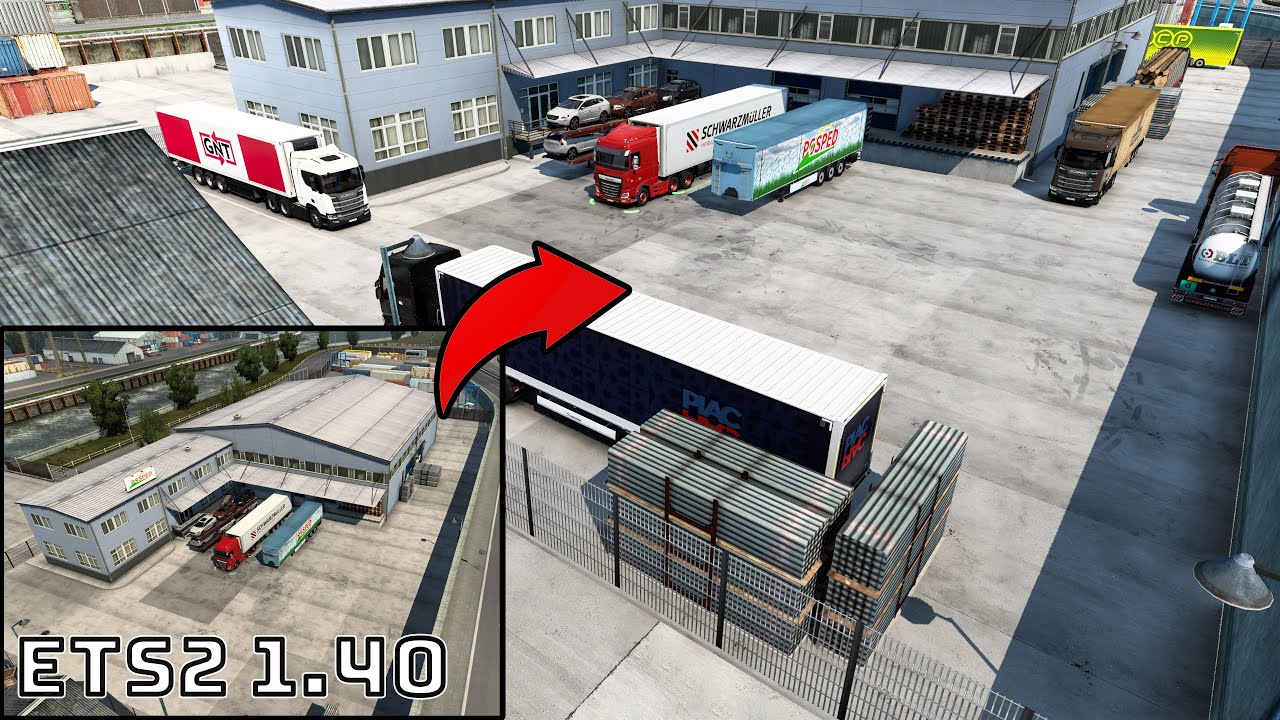 COMPANY ADDON v1.9 | ETS2 1.40 Mods | Add Trucks parked at the Company ...