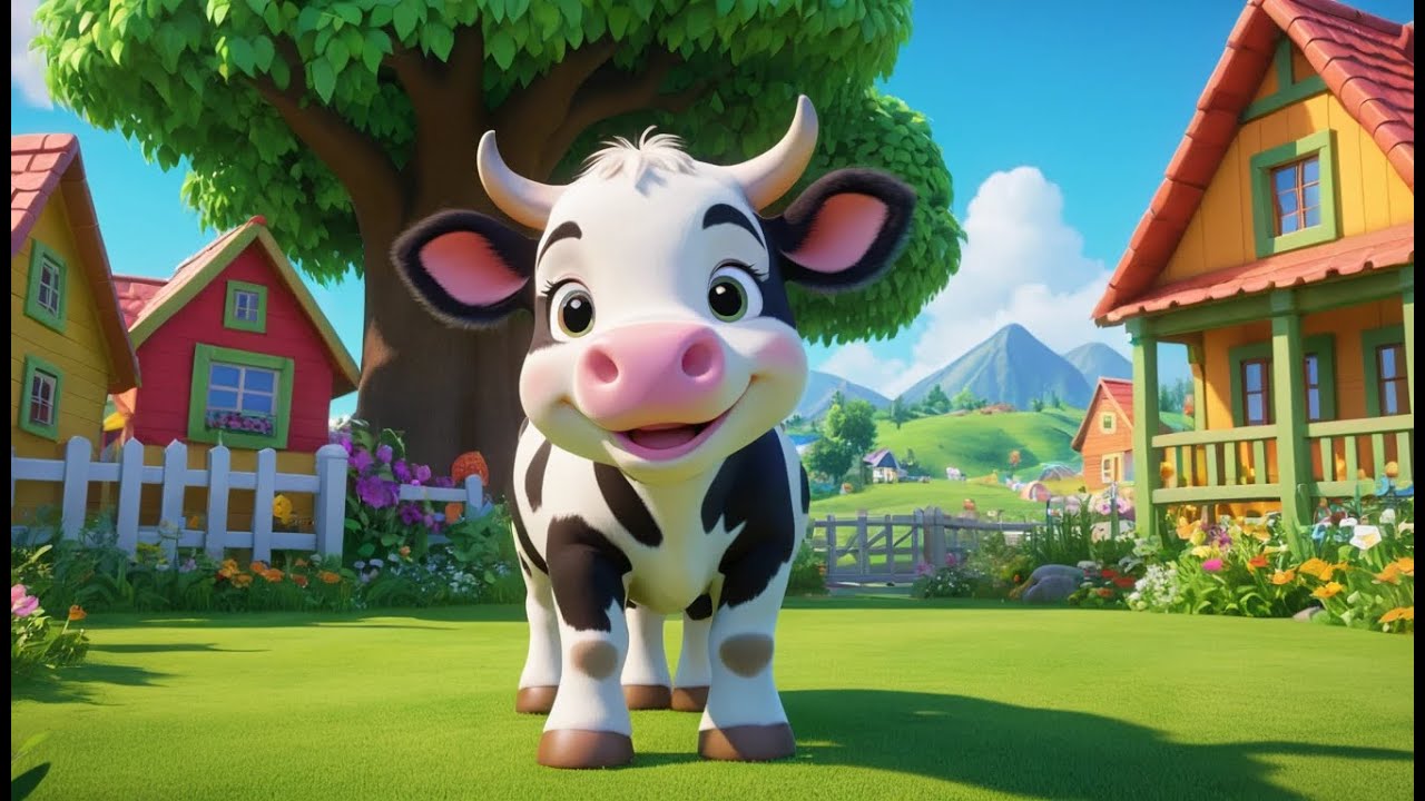 Baby Cow Say Moo Moo Moo | Cute Farm Nursery Rhyme for Toddlers | Fun ...