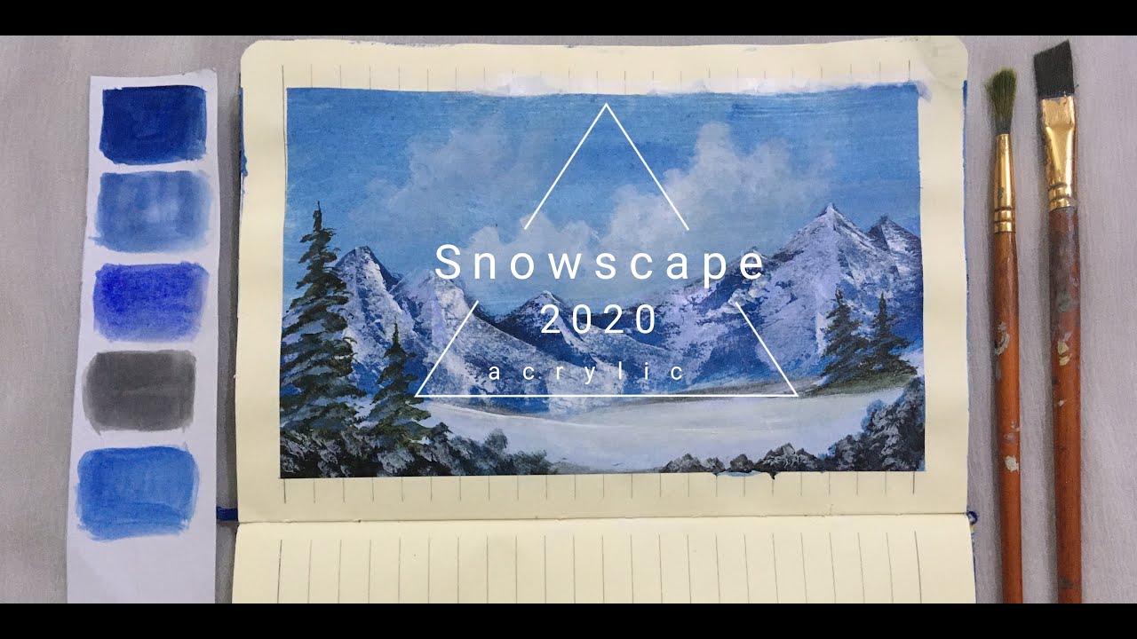 Simple Snowscape acrylic painting 🎨| For beginners😊 - YouTube