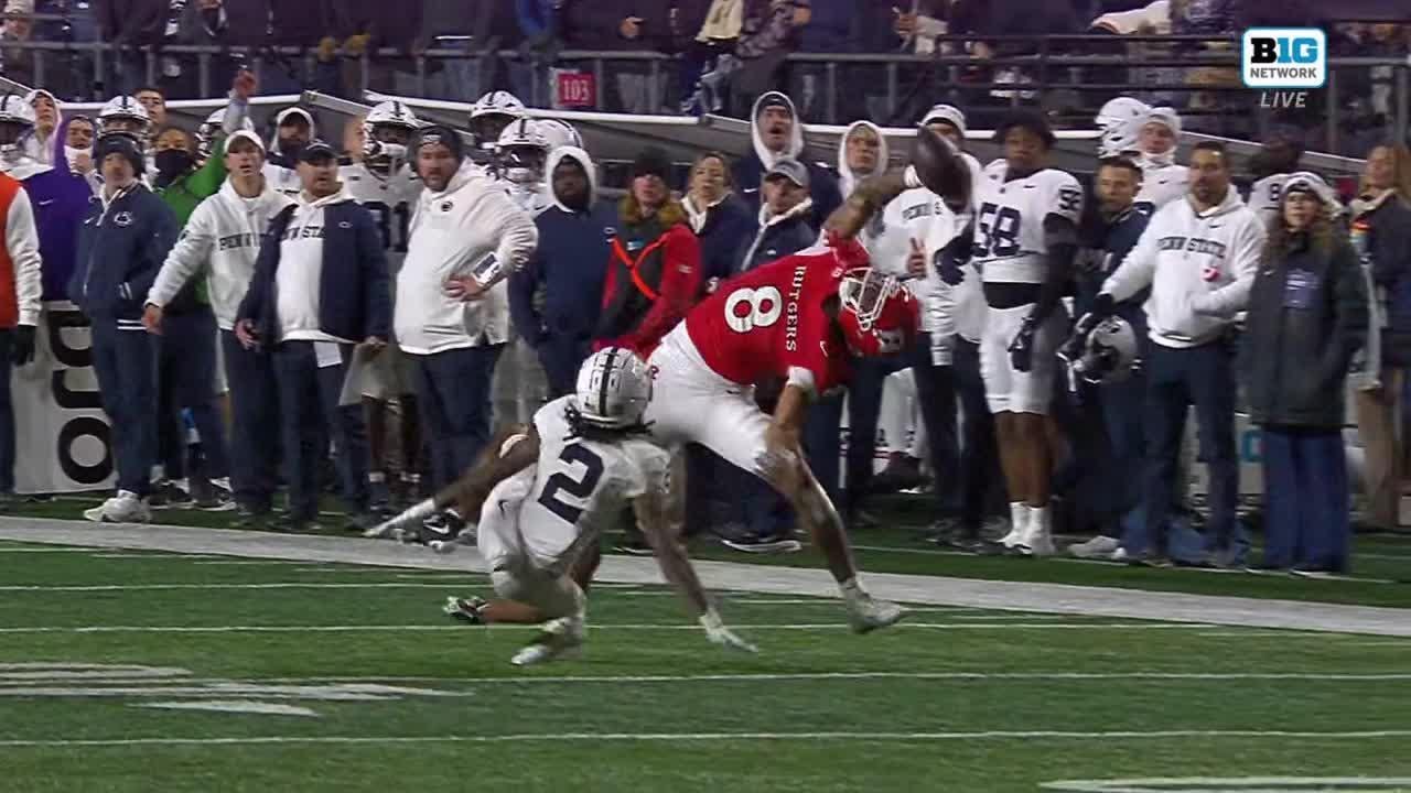 KJ Duff's UNBELIEVABLE ONE-HANDED CATCH vs. Penn State | Rutgers ...