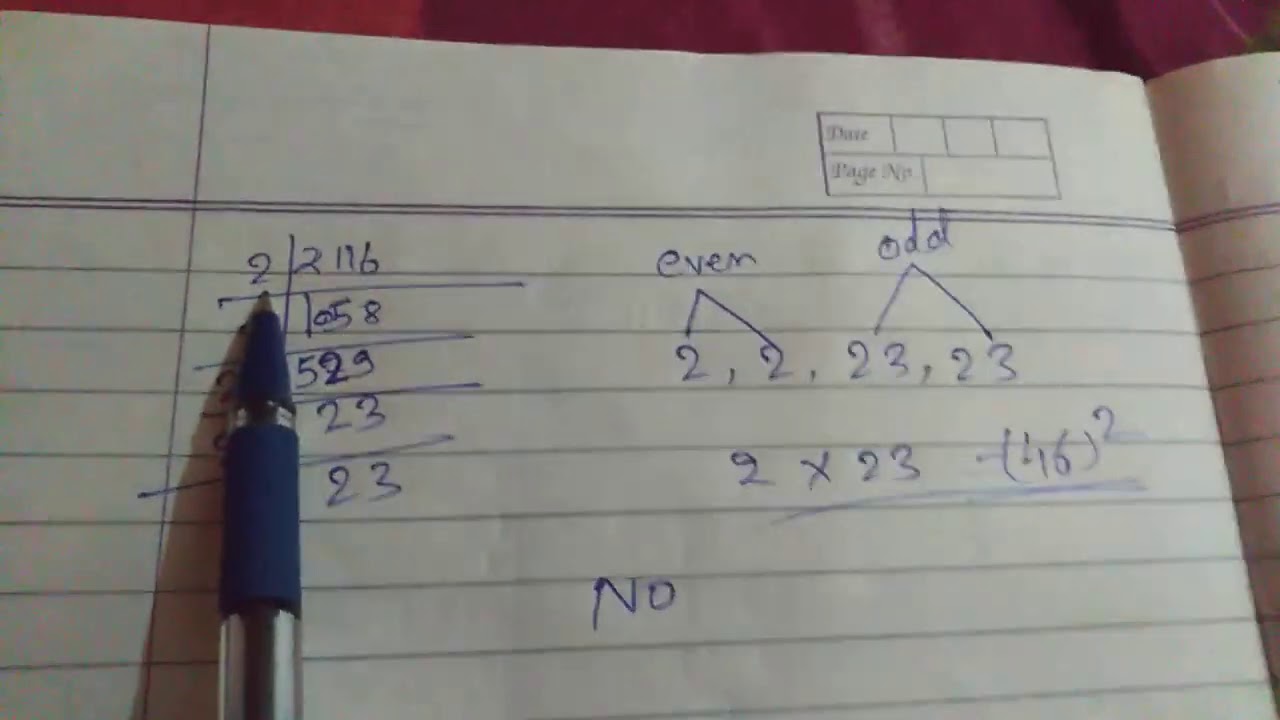 is 2116 a perfect square of odd number - YouTube