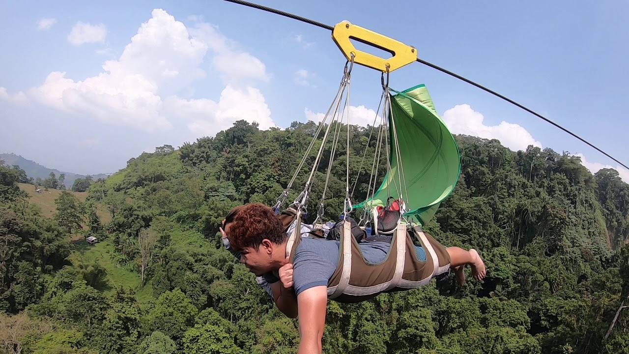 Zipline ride in 7 falls LAKE SEBU 2019 - YouTube