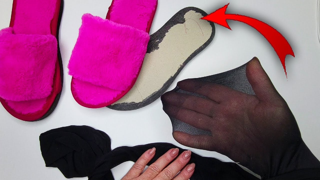 🌺 Amazing trick. How to mend slippers with capron tights - YouTube
