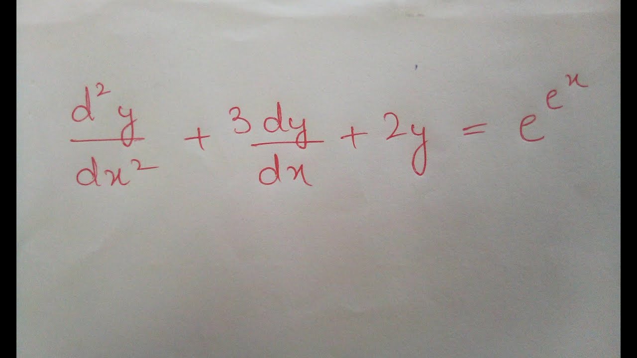How To Solve D 2 dx 2 3dy dx 2y E e x YouTube