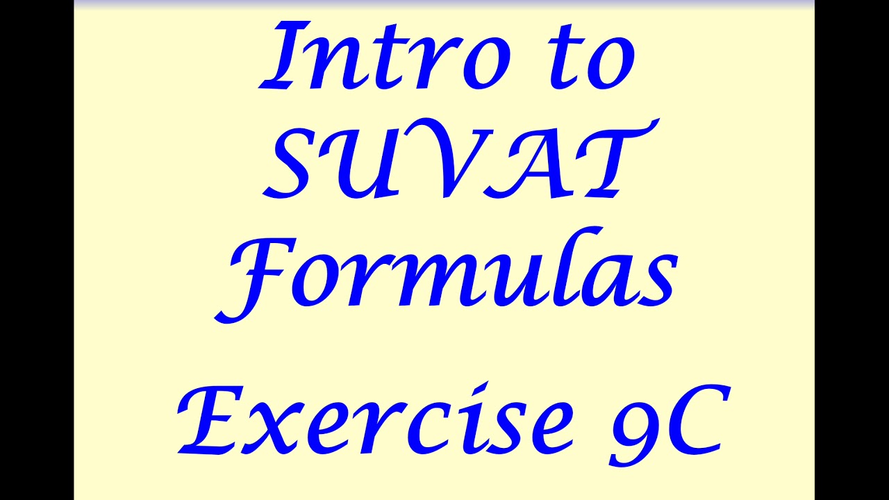 AS Maths - Mechanics - Intro to SUVAT Formulas - YouTube