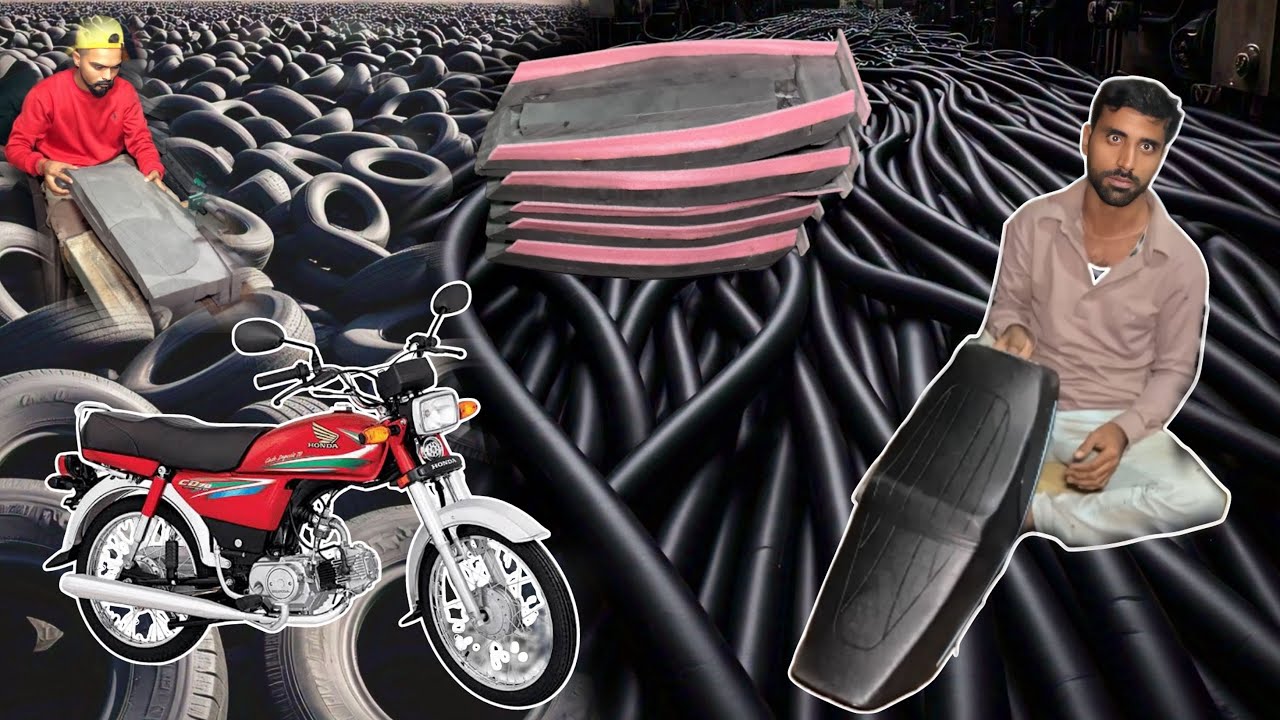 Bike seat banane ka tarika! How bike seats are made in a factory! Seat ...
