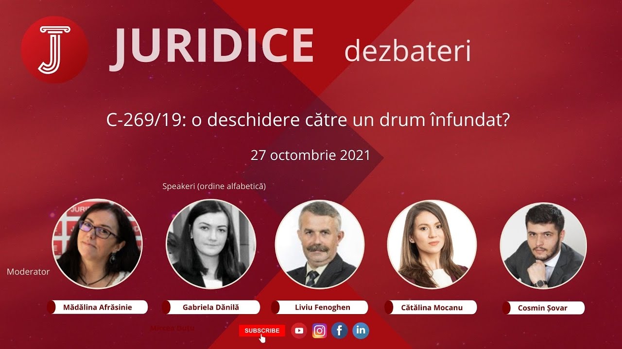 C-269/19: o deschidere către un drum înfundat? (ediția 492) - YouTube