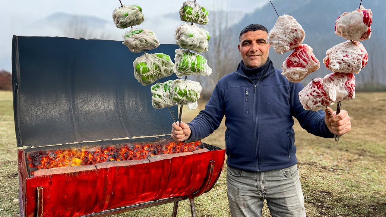 Authentic Village Liver-Stuffed Pepper Kebabs - YouTube