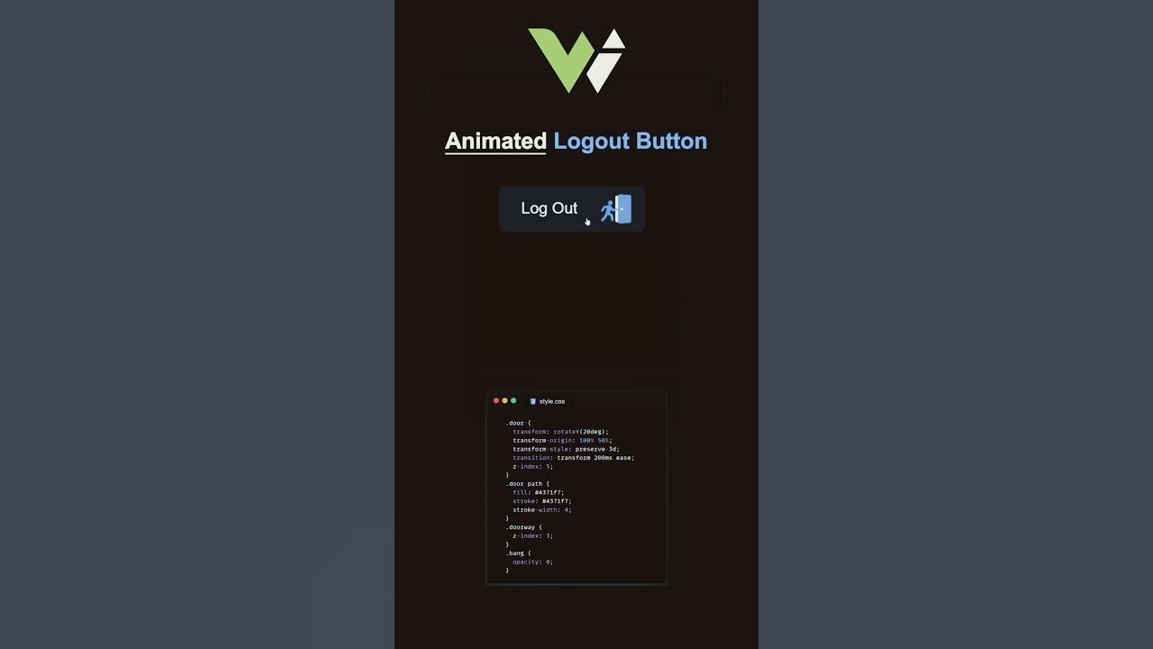Animated Logout Button using HTML and CSS! #css #html #htmlcss #cssanimation #shorts # ...