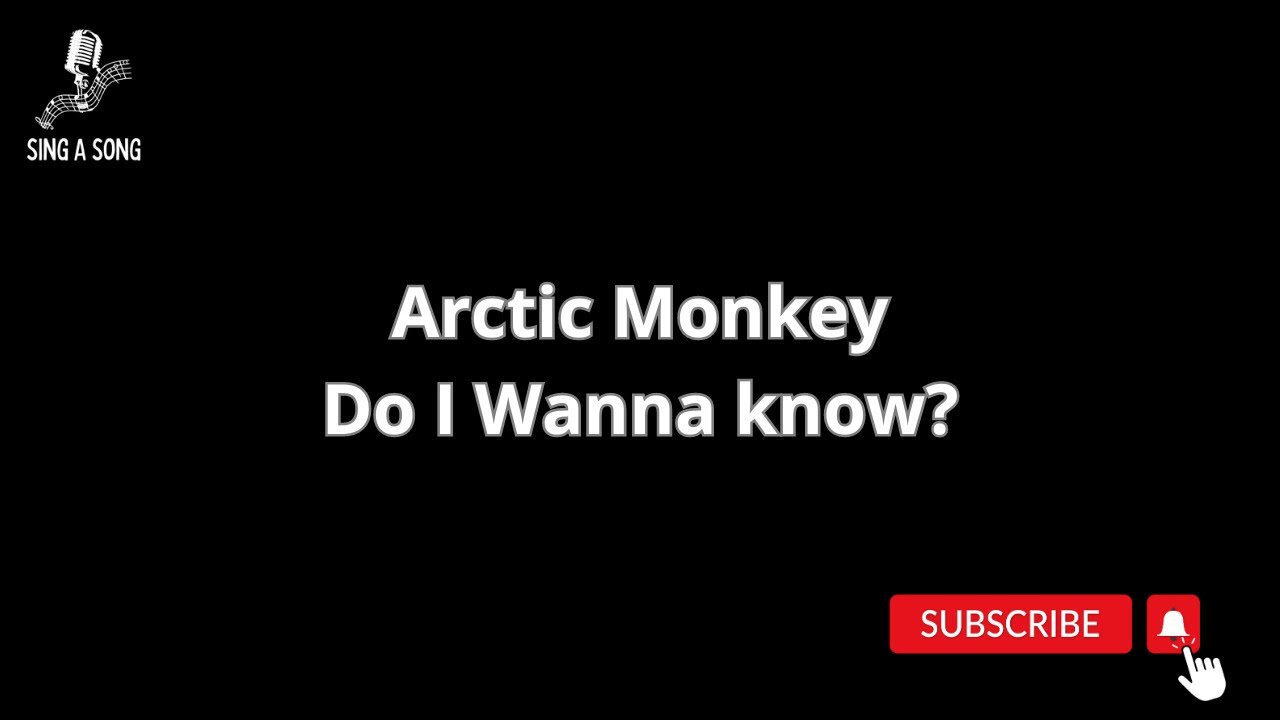 Arctic Monkey - do i wanna know?(karaoke version) - YouTube