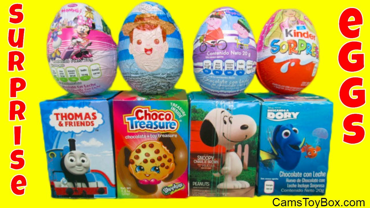 Chocolate Surprise Eggs Minnie Mouse Thomas Peppa Pig Barbie Kinder ...