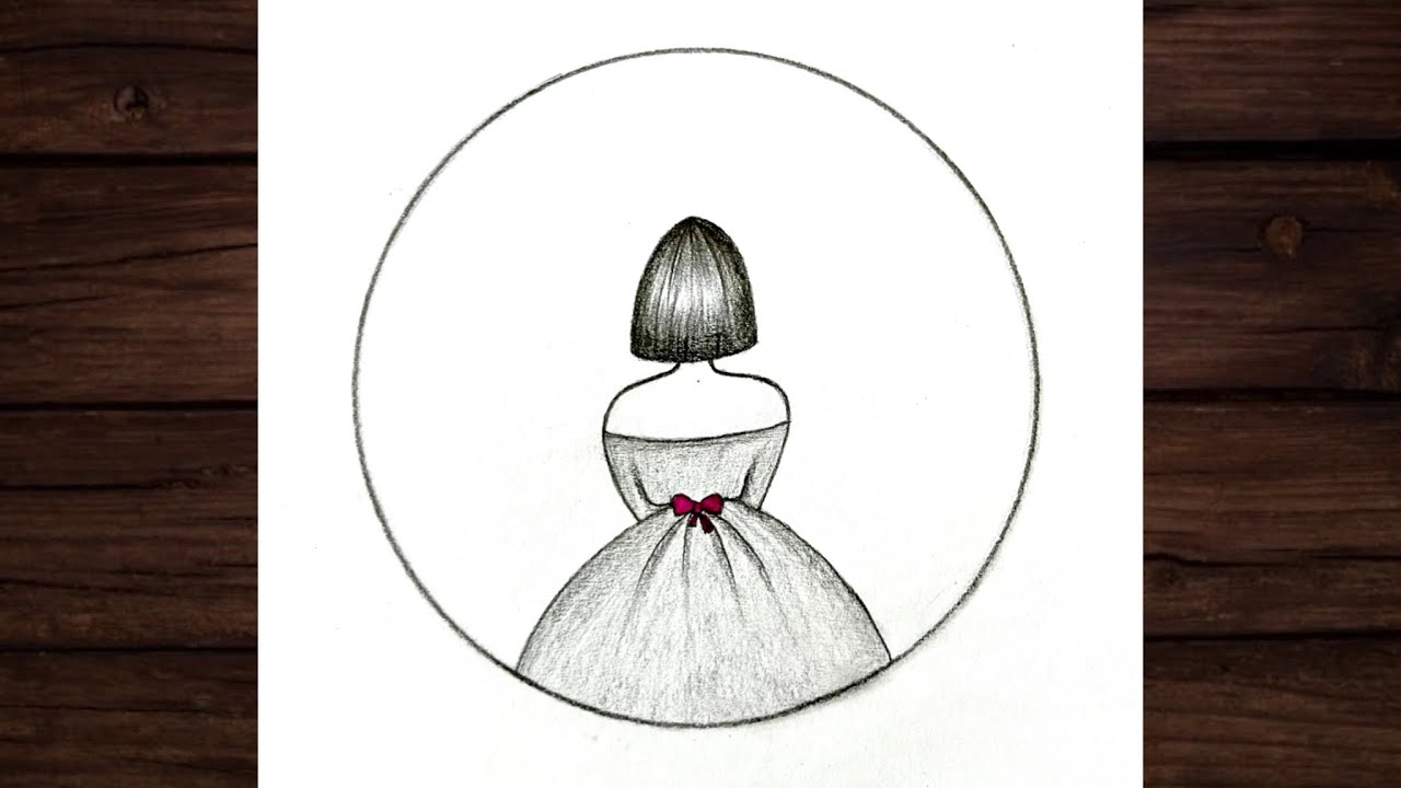Easy & Beautiful Girl Drawing in Circle / How to Draw a Girl / Pencil ...