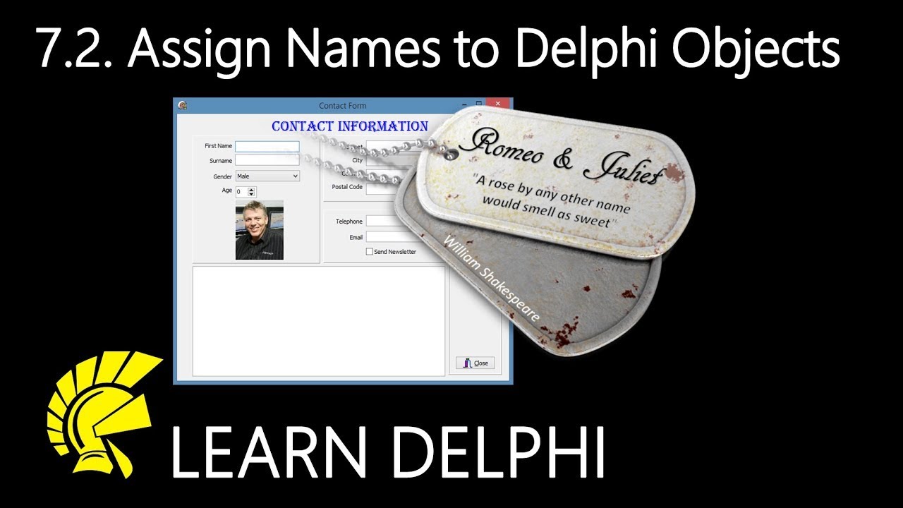 Learn Delphi Programming Unit 72 Assigning Names To Your Delphi Components Youtube