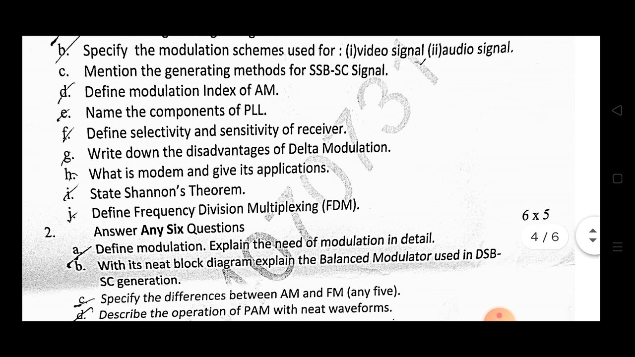 Analog and Digital Communication previous year question papers for ...