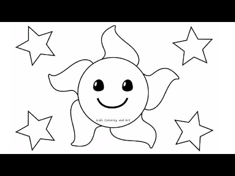 How to draw a Sun| Sun Drawing for kids Step by step SUN Drawing for ...