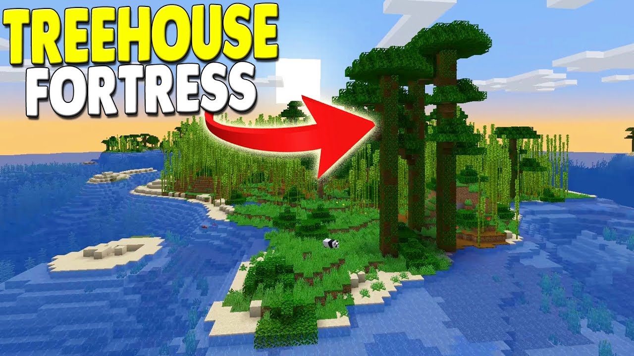 Let's Build a TREEHOUSE FORTRESS in Minecraft - New Fresh Build - YouTube