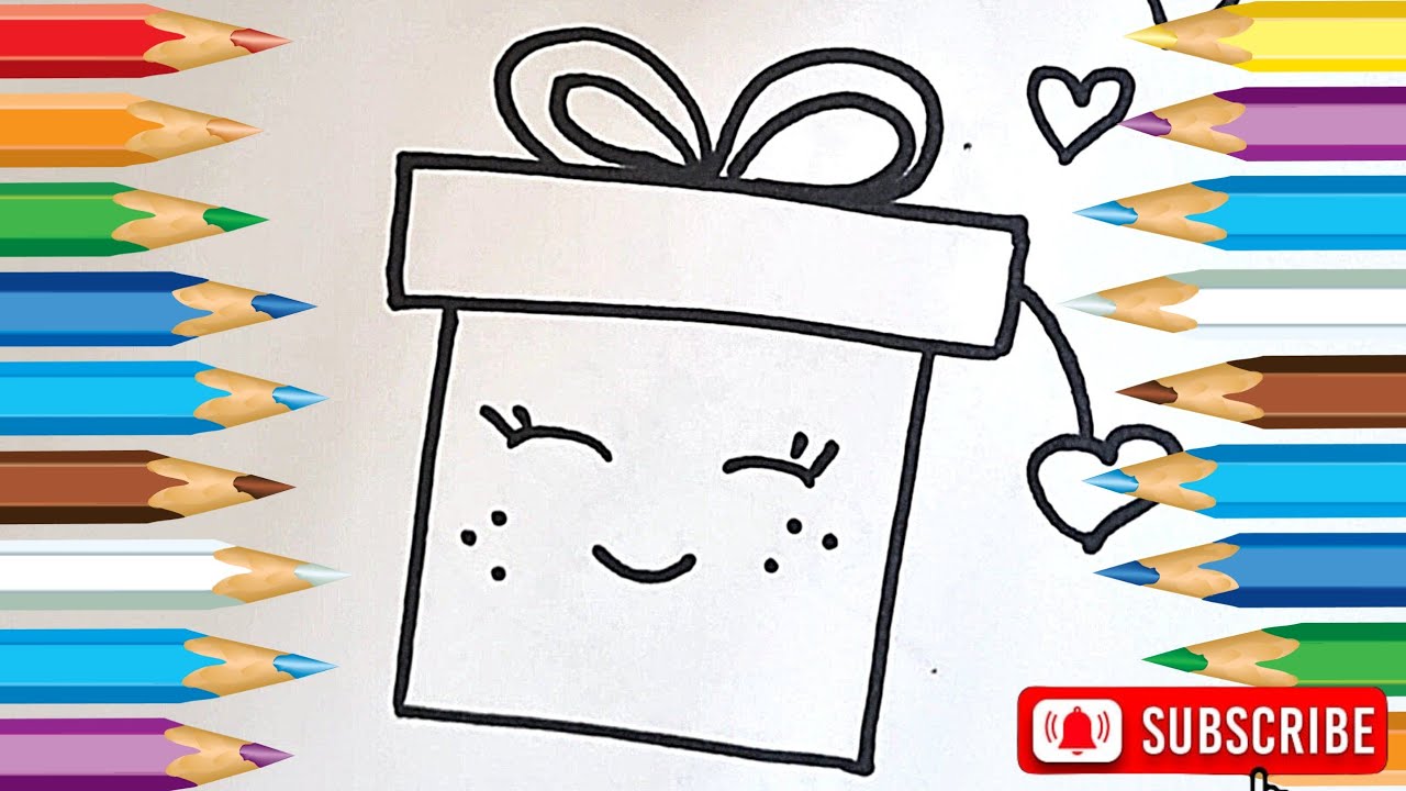 Draw easy Cute Presents step by step together How to draw yummy Present ...