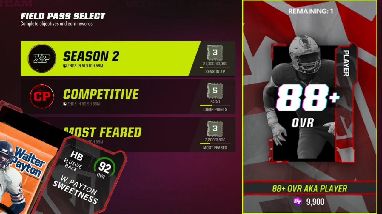 NO FIELD PASS UPDATE/THEME DIAMOND PREP PLUS 88+ AKA PLAYER MADDEN 23 ...