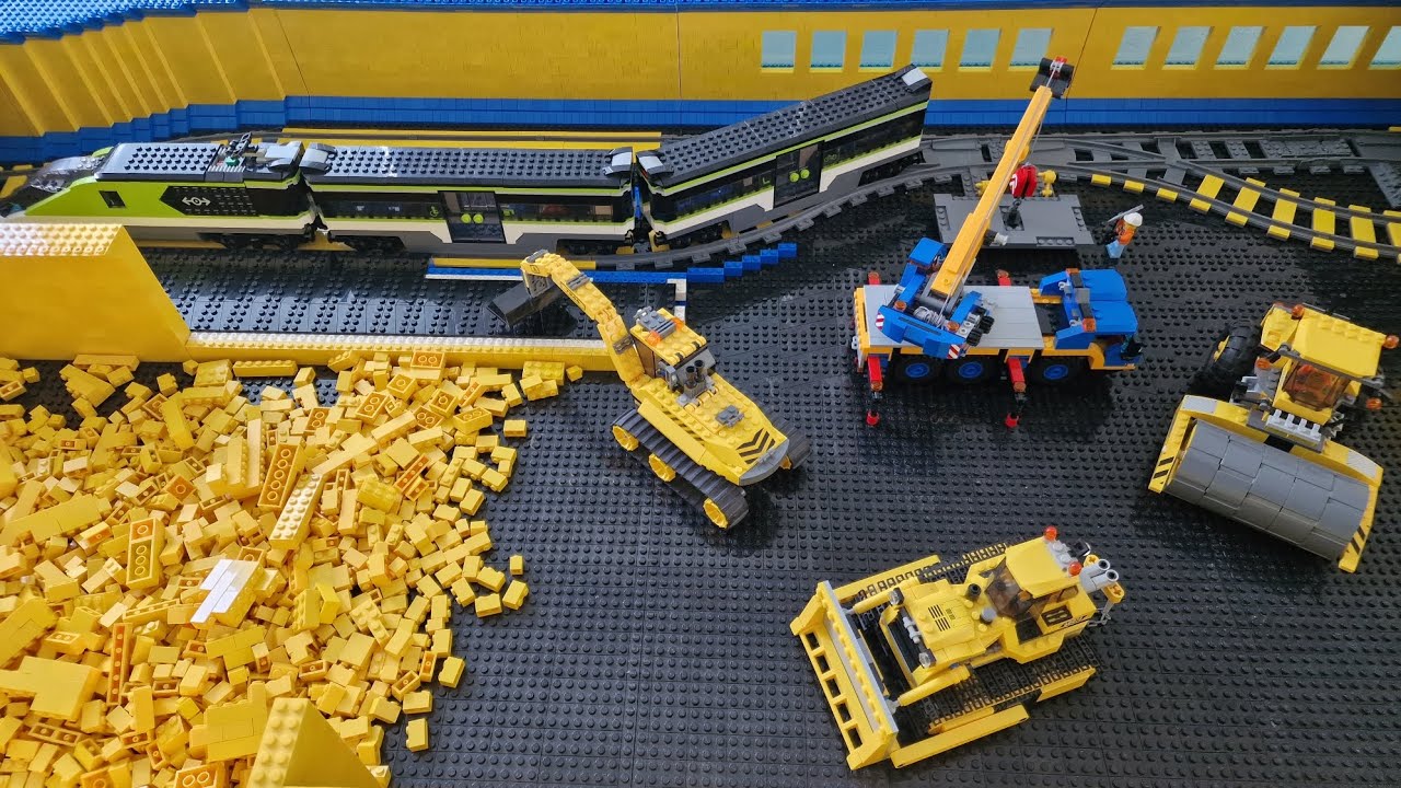 Underground train station with LED. #lego #legocity #legotrain #legomoc ...