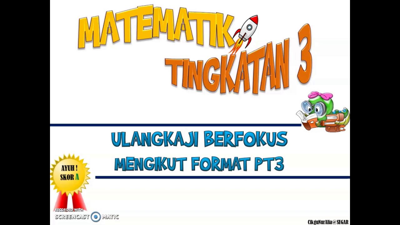 Matematik KSSM | Tingkatan 3 | Perbincangan Soalan Berformat PT3 - YouTube