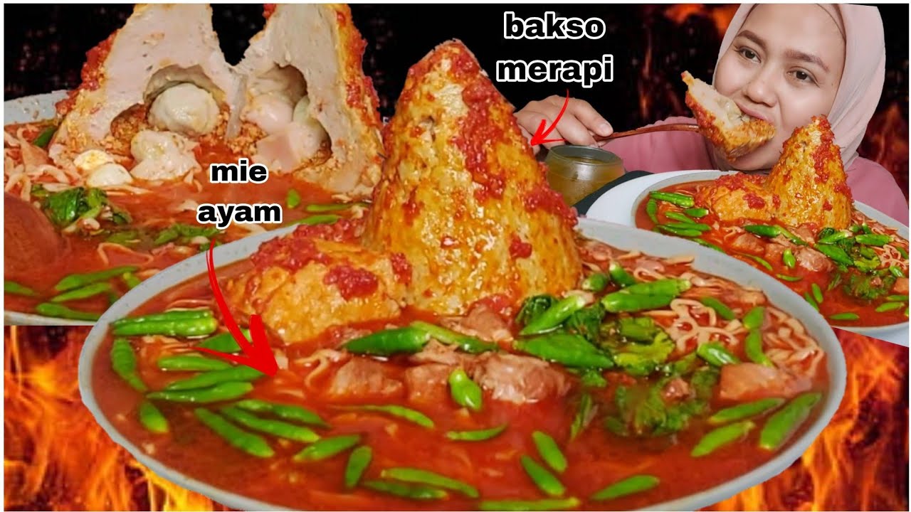 PEDES@ NABRAK-NABRAK‼️BAKSO MERAPI MIE AYAM TABUR RAWIT || #asmr # ...