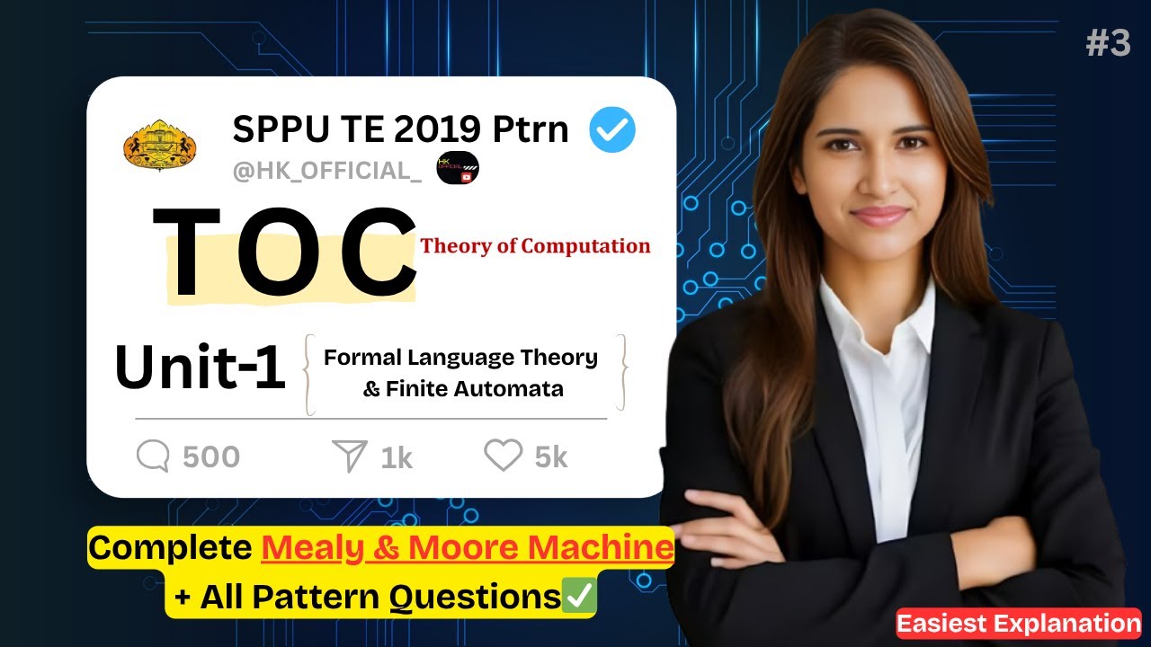 TOC Unit 1 | Complete MEALY & MOORE MACHINE (All Pattern Questions ...