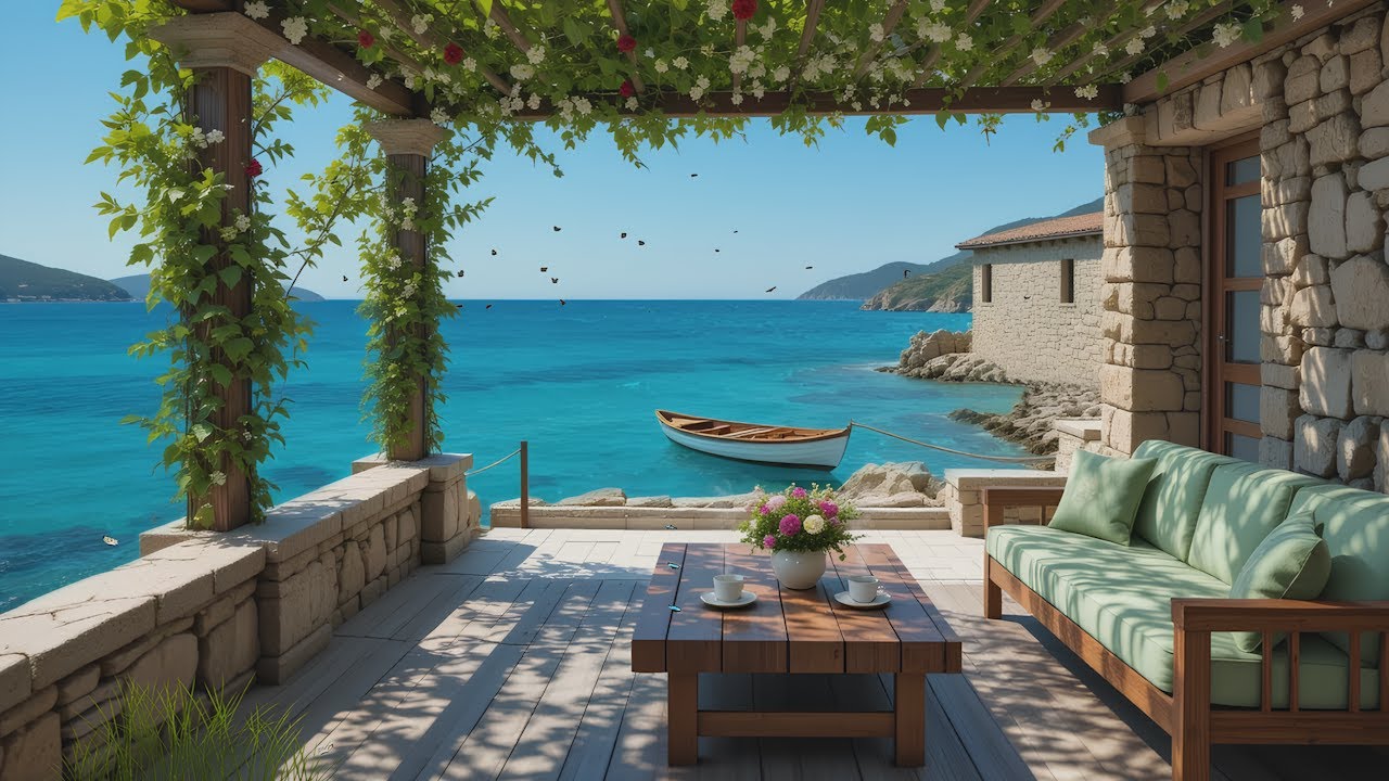 Cozy Summer Beach House Ambience | Gentle Ocean Waves for Deep ...